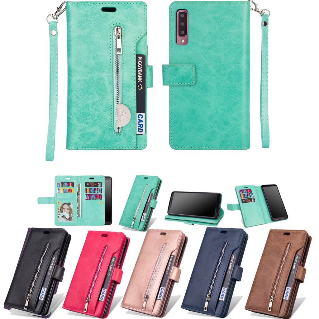 Premium Holster Zipper Leather Wallet Up Flip Slim Card Slots ...