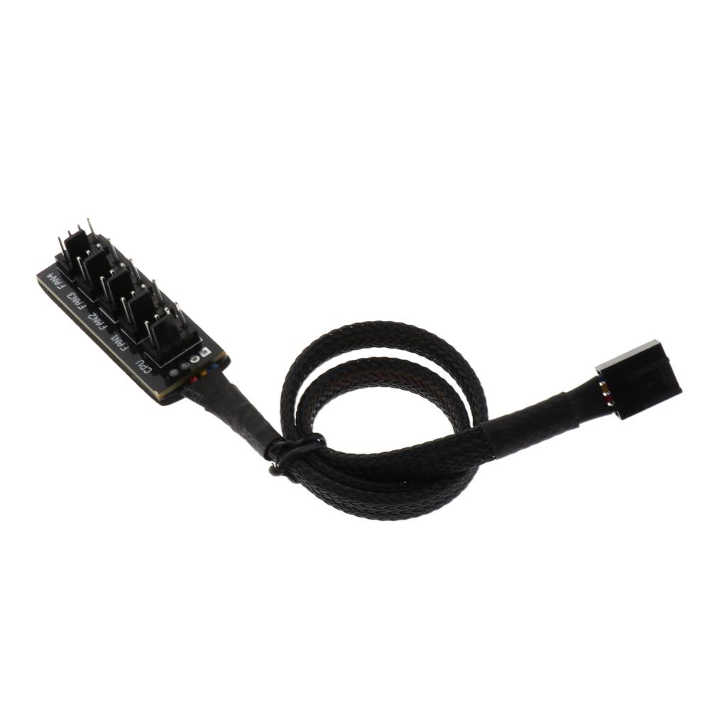Buy PC Cooler Fan Power Cable 1 To 5 Male 4Pin Hub Splitter PWM 3P at ...