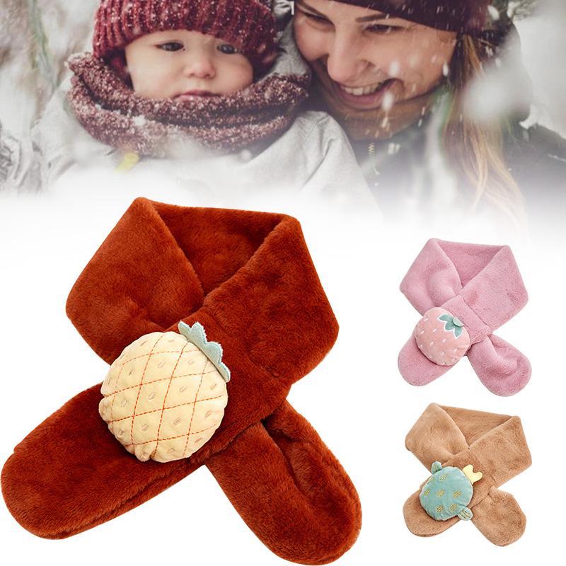 Buy Baby Girls Coral Velvet Scarf Toddler Kids Cute Muffler Artificial ...
