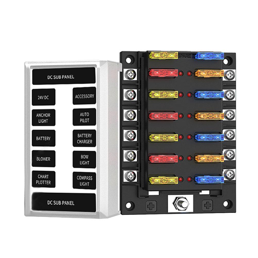 Buy 12-way Fuse Box Set with LED Indicator Damp-Proof Protection at ...