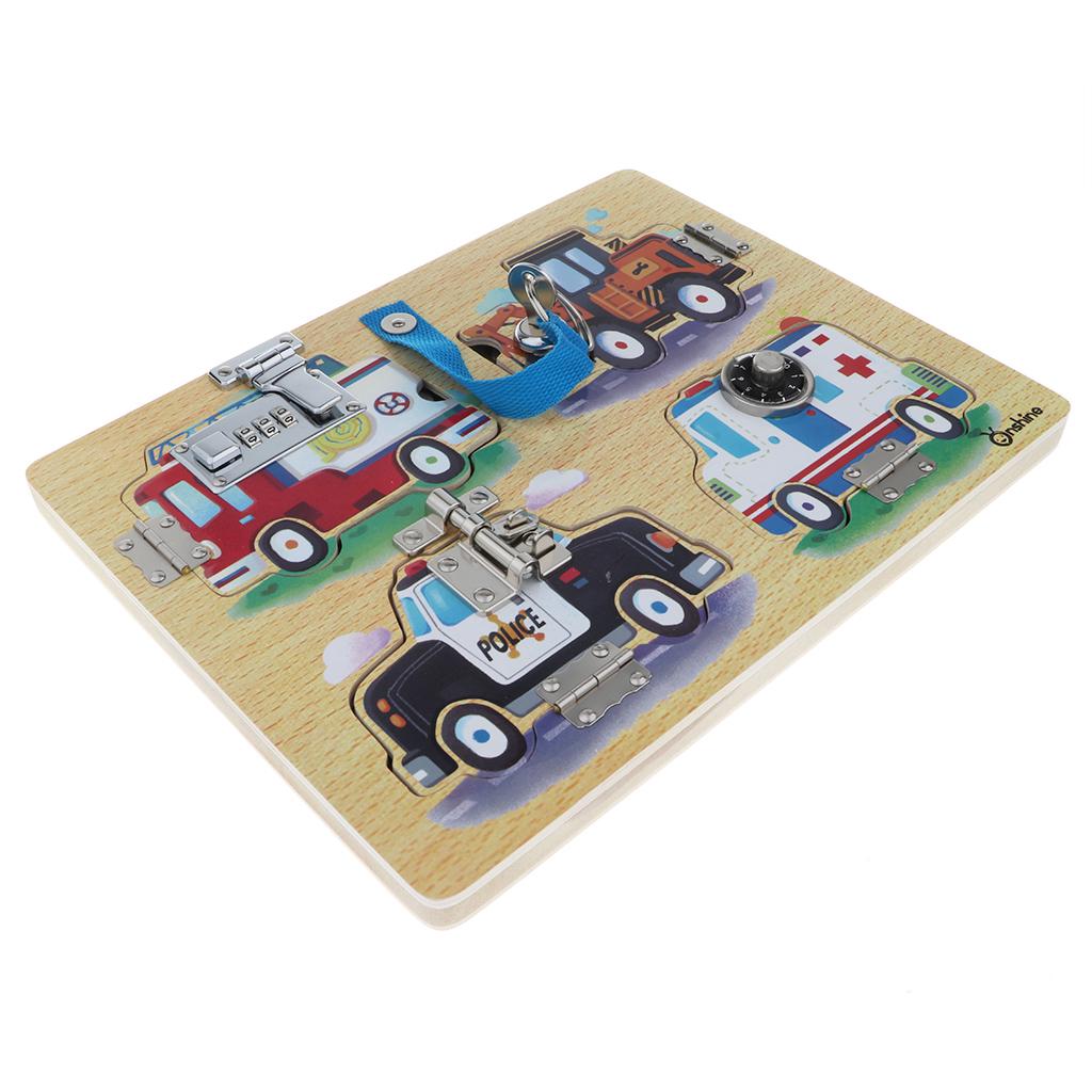 Buy Kids Open Locks Latch Board Puzzle Wooden Educational Toy Urban ...