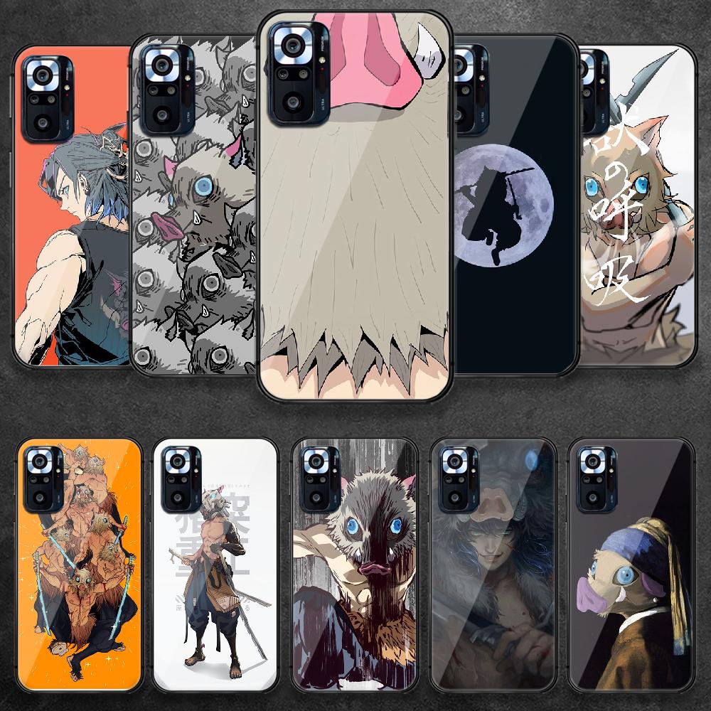 Buy Demon Slayer Hashibira Inosuke Tempered Glass Phone Case Cover For ...