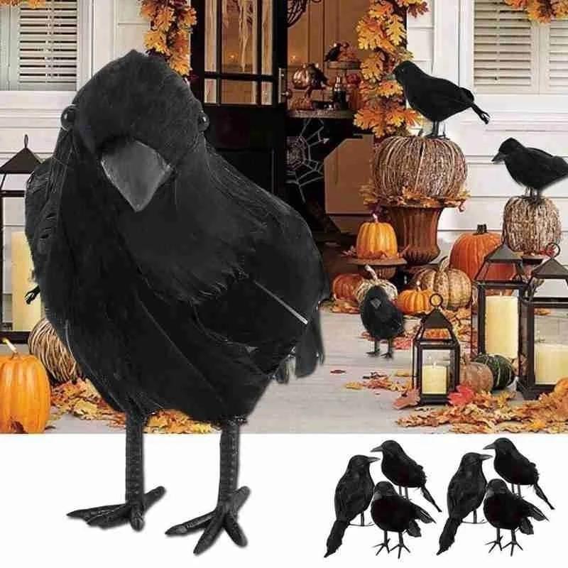 Buy 1pc Halloween Black Crow Artificial Birds Animals Halloween Party ...