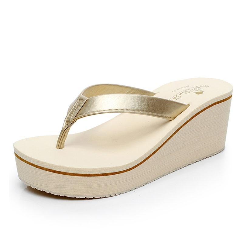 Buy Summer Womens Fashion Beach Slippers Platform Shoes Women Beach ...