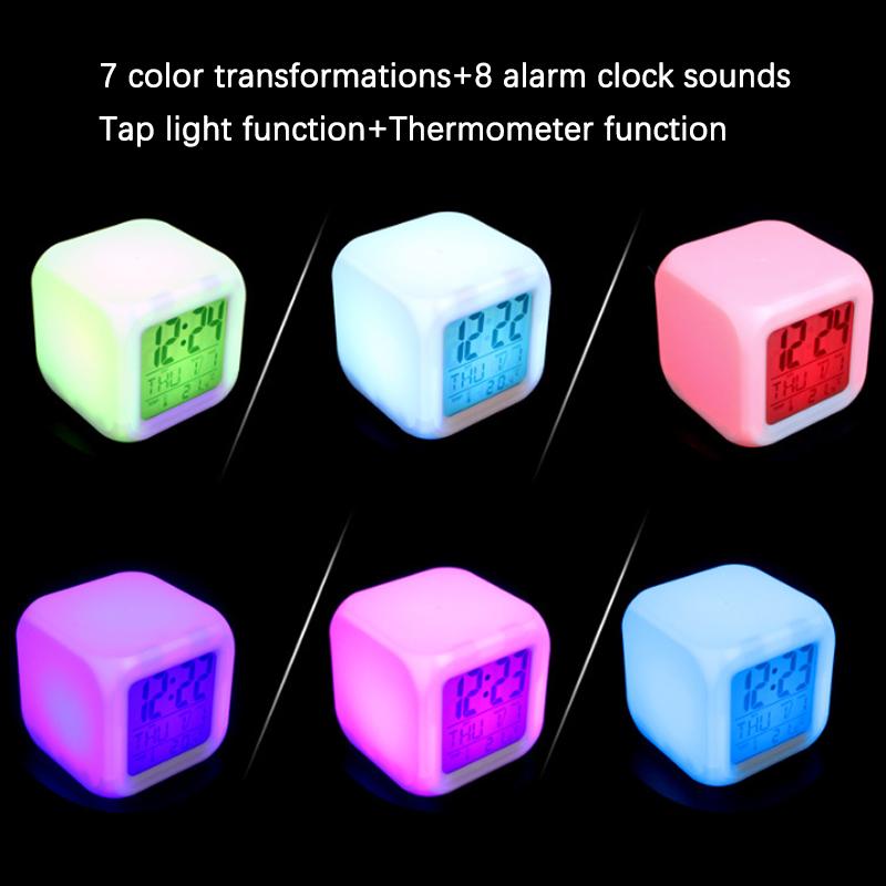 Buy Clock Encanto Alarm Glowing Digital Led 7 Color Desk Clock ...