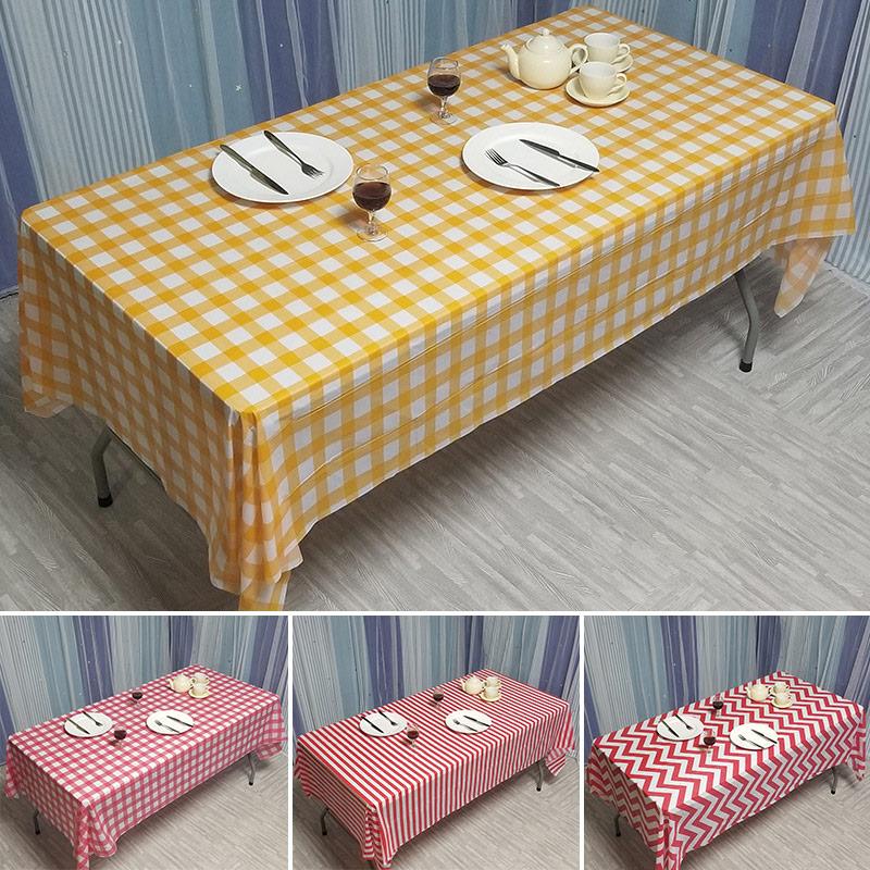 Cheap 1PC Grid Table Cover Plastic Birthday Party Table Cloth ...