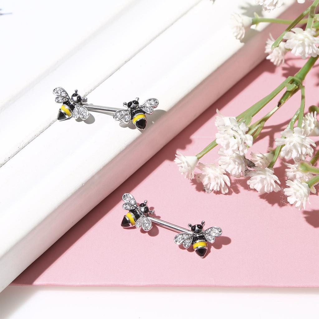 Cheap Bee Piercing Jewelry Nipple Barbell Stainless Steel Nipple Ring ...