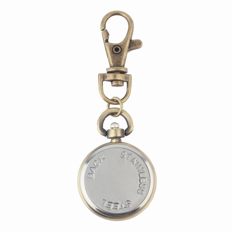 Buy Round Retro Bronze Quartz Movement Dial Keychain Pocket Watch ...