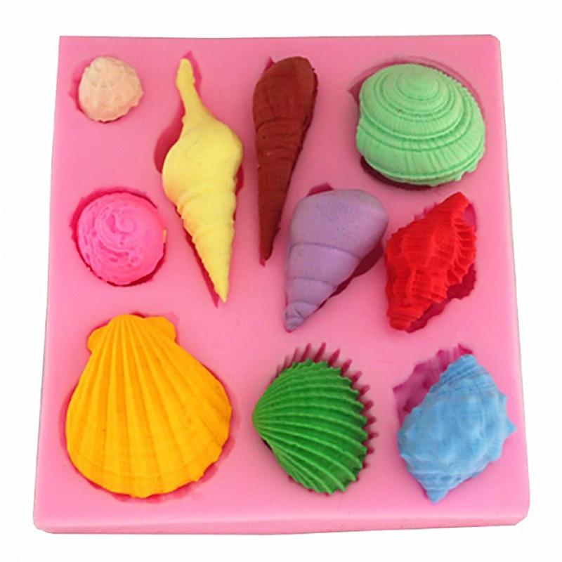 Buy Shell Silicone Mould Fondant Mold Soap Cake Candy Sugarcraft Decor ...