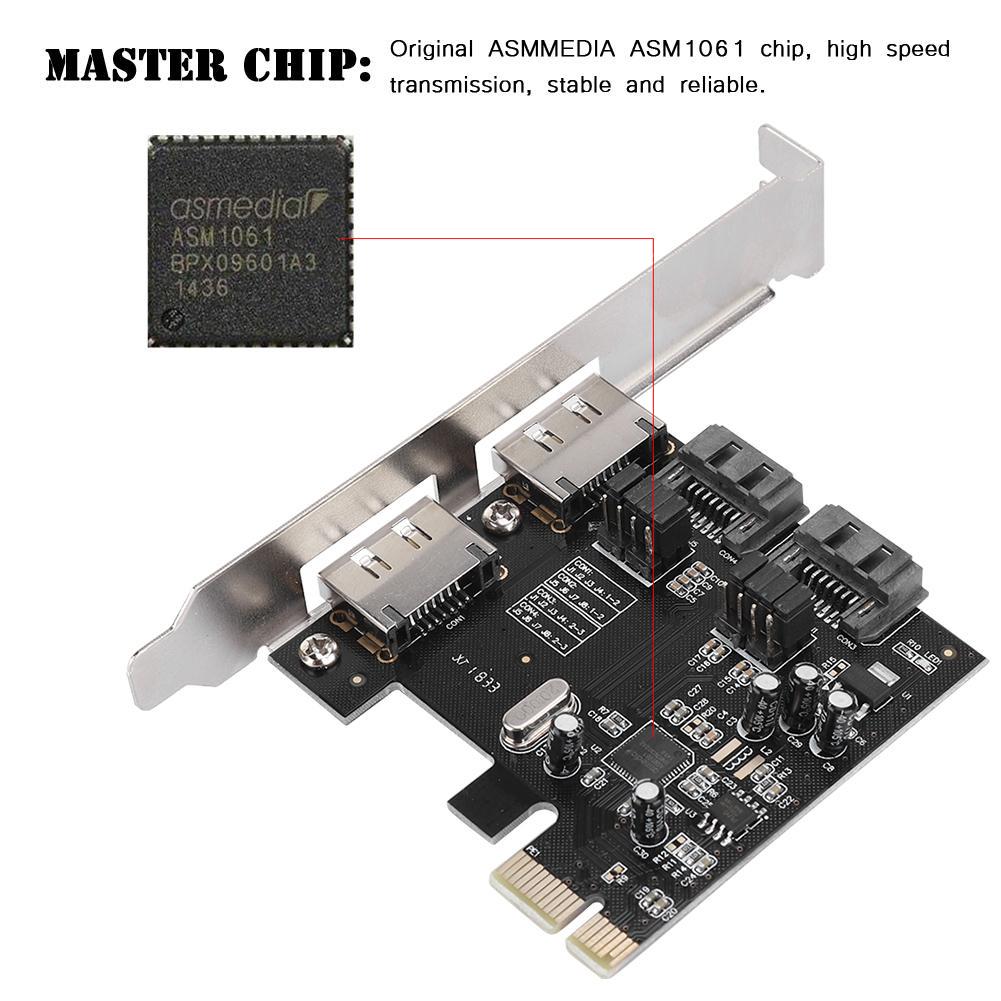 Buy PCI To 4-port Sata/ ESATA 3.0 Riser Card ASM1061 SATA 3.0 PCI To ...