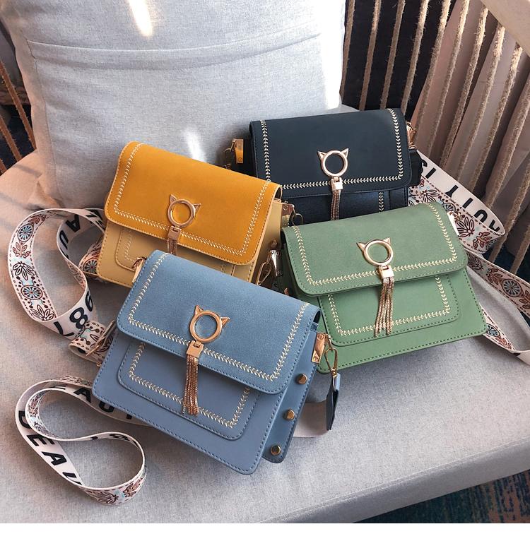 Buy Women Fashion Wide Strap Tassels Shoulder Bag Leather Crossbody ...