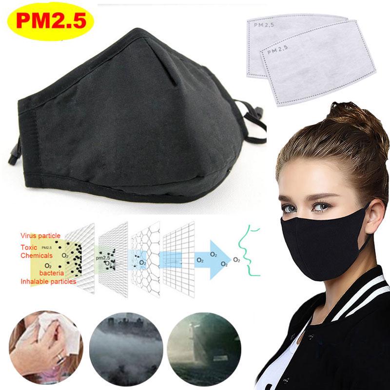 Buy Black Face Mouth Mask Cotton Anti-Dust Mask for Men and Women Half ...