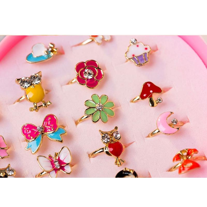 36/1/2/10 adet Aşk Çocuklar Sevimli Tatlı Yüzükler Çiçek Hayvan Moda ...