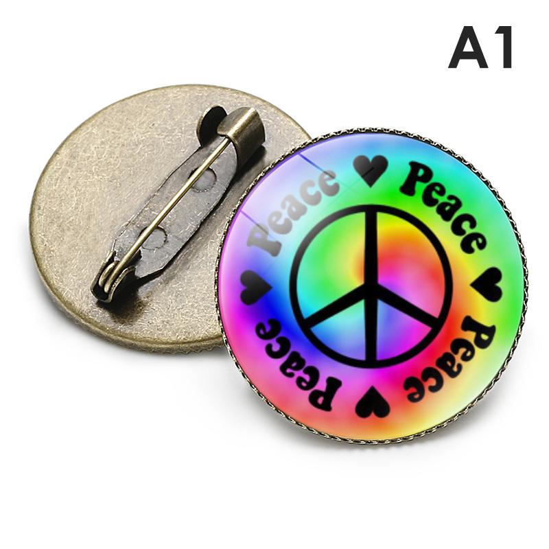 Buy Arrival Peace Sign Collar Pin Brooch Round Peace Sign Pin Button ...