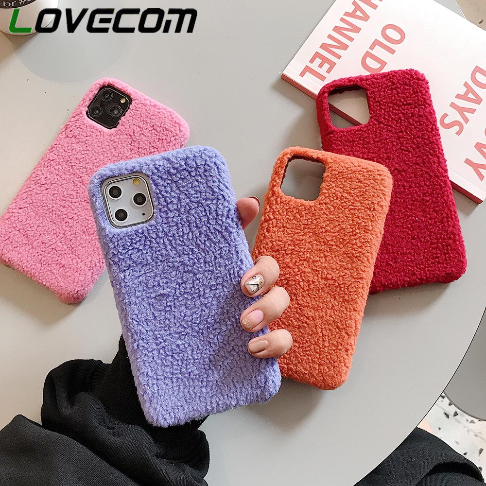 Plush Solid Color Wool Roll Phone Case for Iphone XS 11 Pro Max X XR 7 ...