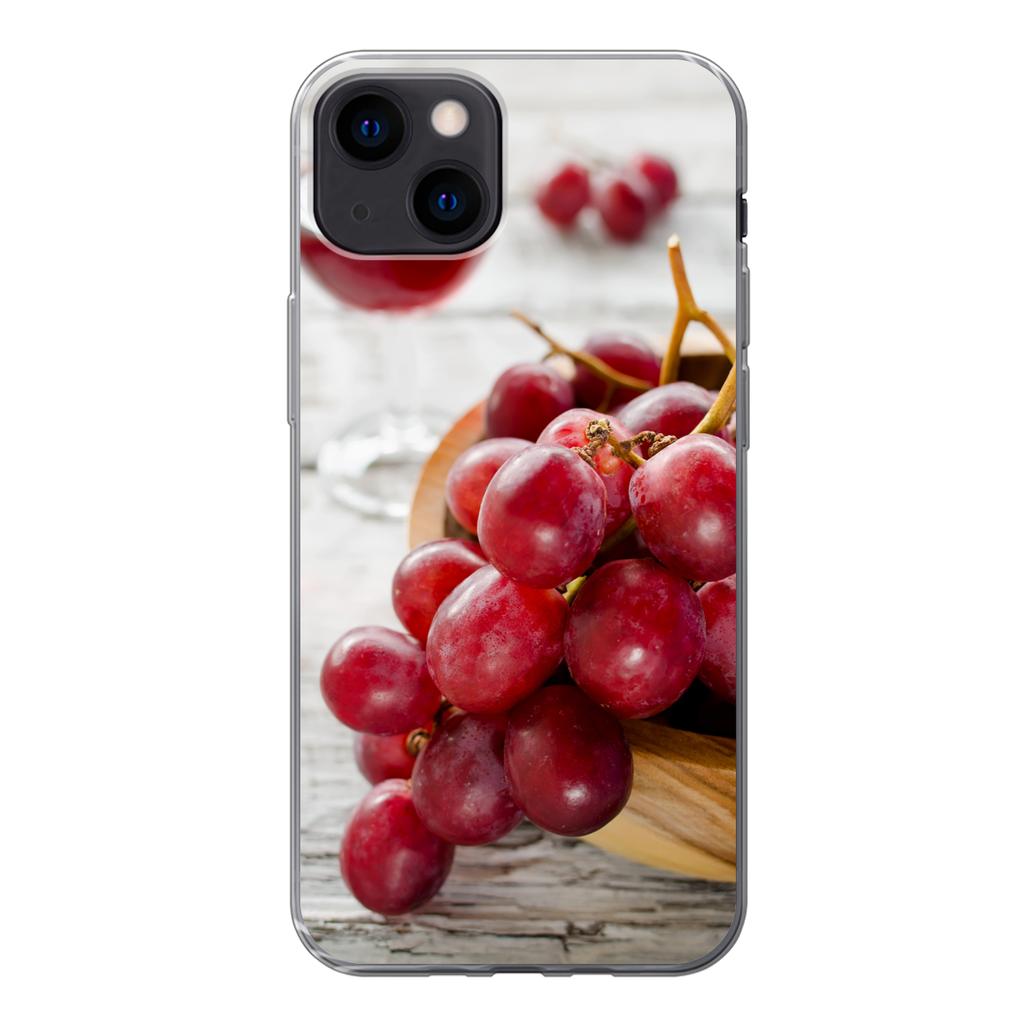 Buy iPhone 13 Soft Case - Bunch of red grapes in a bowl next to a glass of red wine at ...