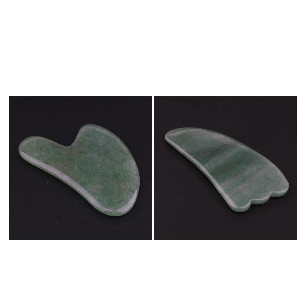 2 Pcs Natural Jade Guasha Board Chinese Traditional Scraping Massage ...