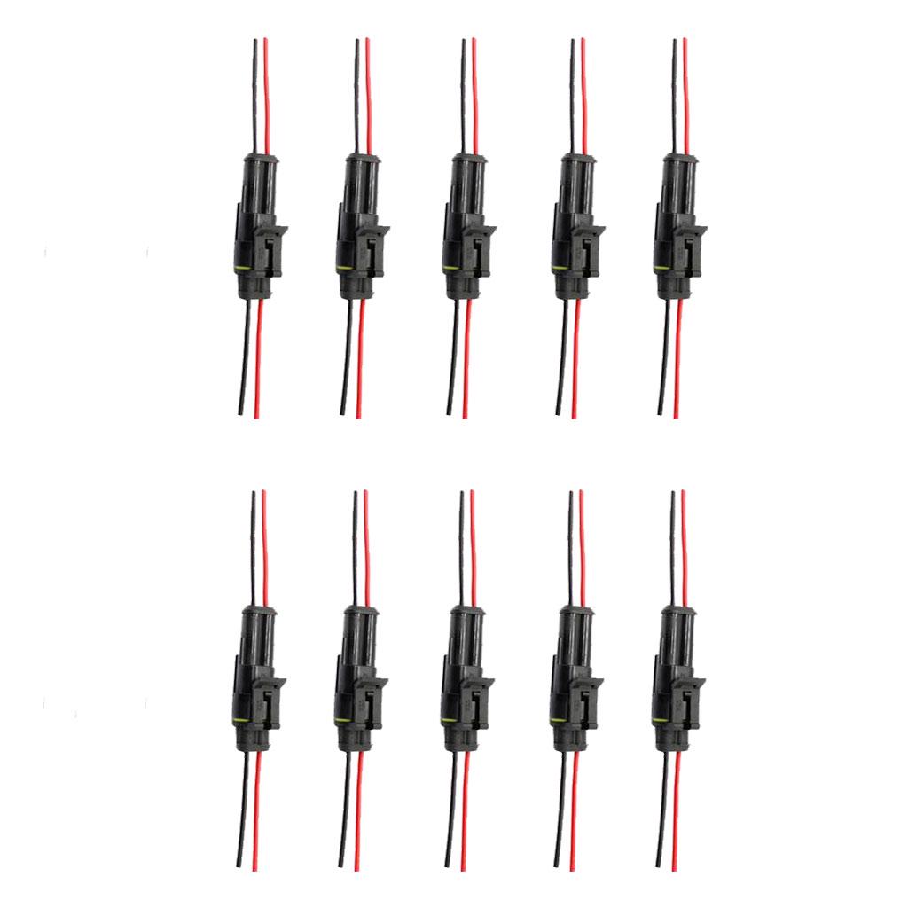 Buy 10 Pair 2 Pin Way Waterproof Electrical Car Connector Plug Socket ...