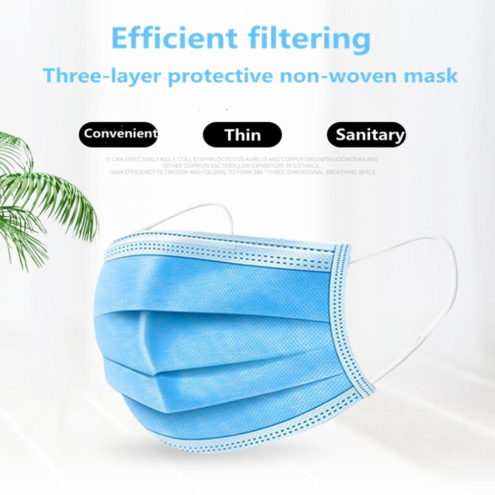 Buy Disposable Protective Mask 3 Layers Dustproof Protective Cover Face ...