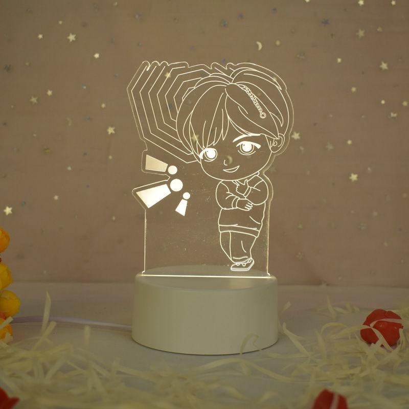 Buy BTS 3Colors BTS Led Light Bangtan Boys LOGO 3d Lamp for Bedroom ...