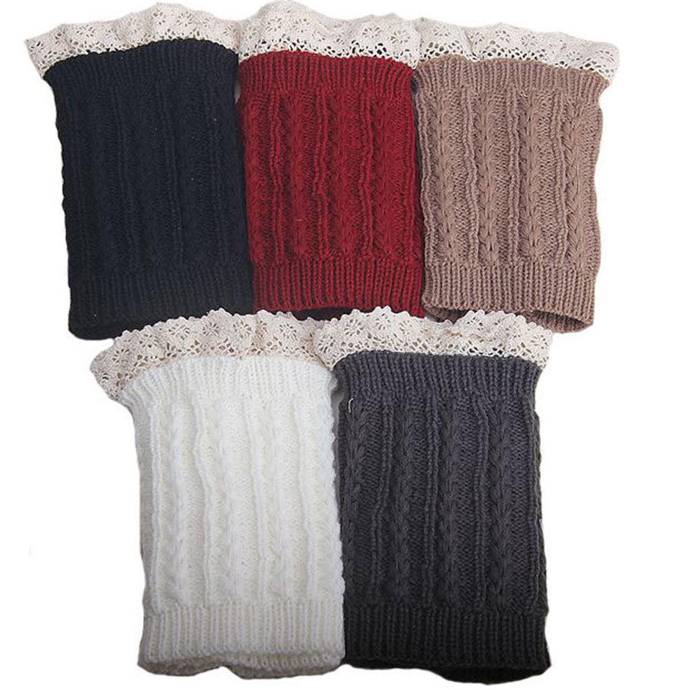 Buy Of toppers boot socks women lace trim crochet knit foot knee high ...