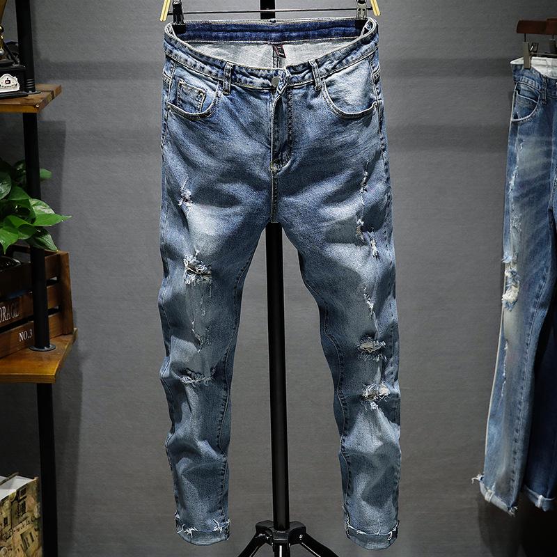 Buy Autumn and Winter New Elastic Digital Printing Jeans Men's Youth ...