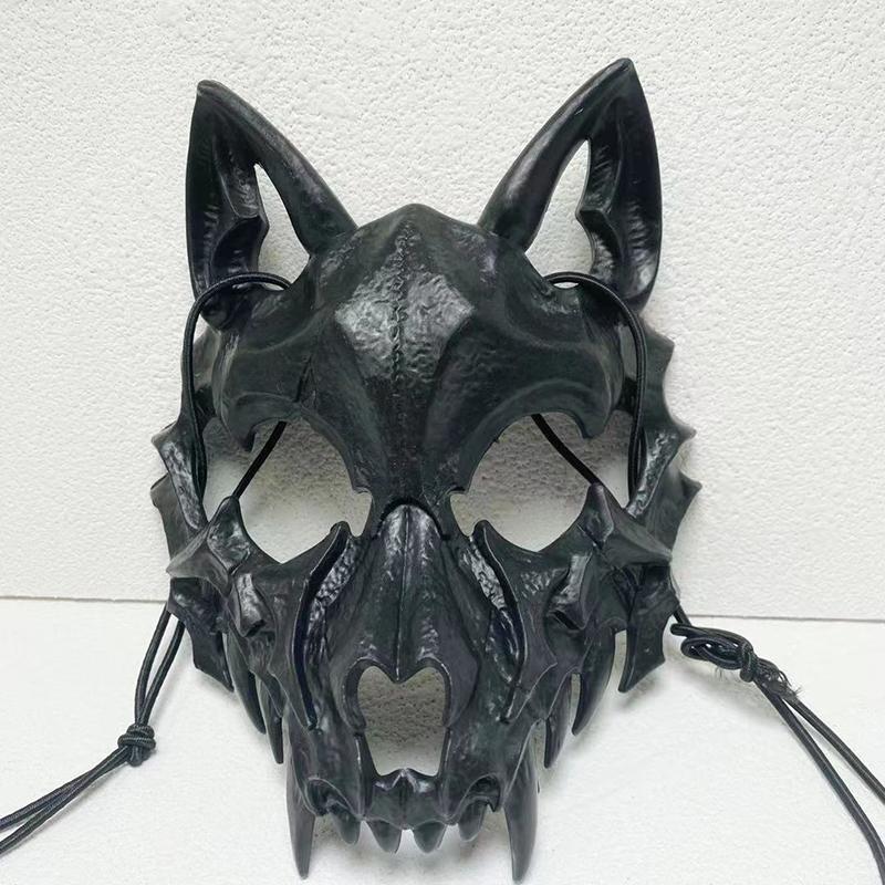 Buy Cos Headwear Horror Party Props Half Face Mask Dragon God Tiger ...