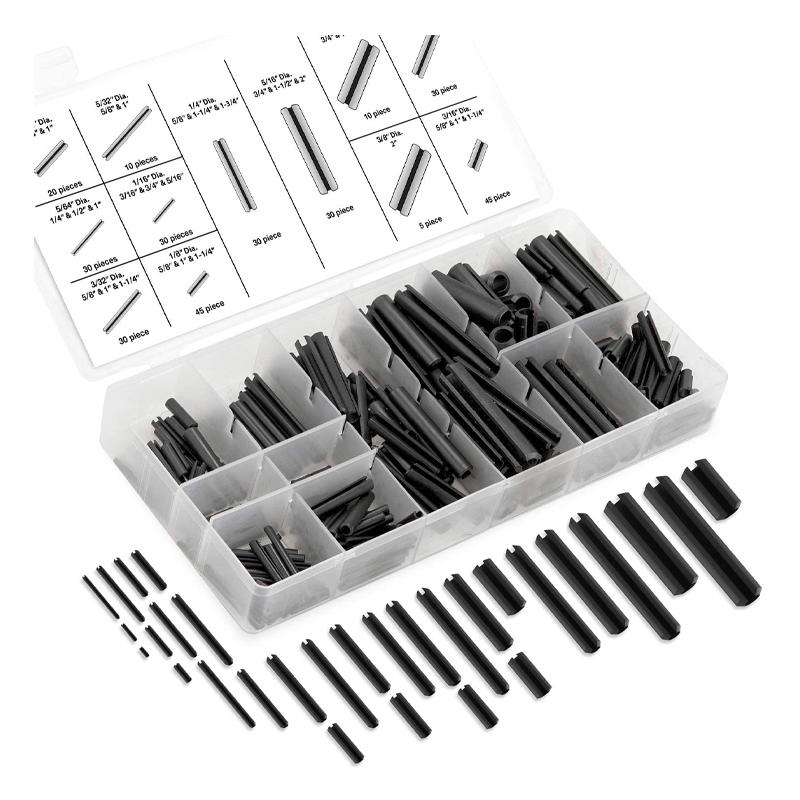 315 Pcs Black Carbon Steel Spring Pin Cylindrical Elastic Open Pin ...