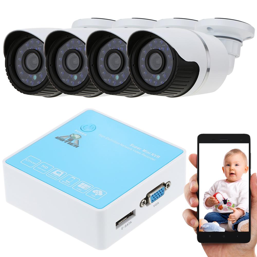 Buy 4ch H.264 Mini Nvr Kit With 4pcs Hd 720p Surveillance Ip Camera ...