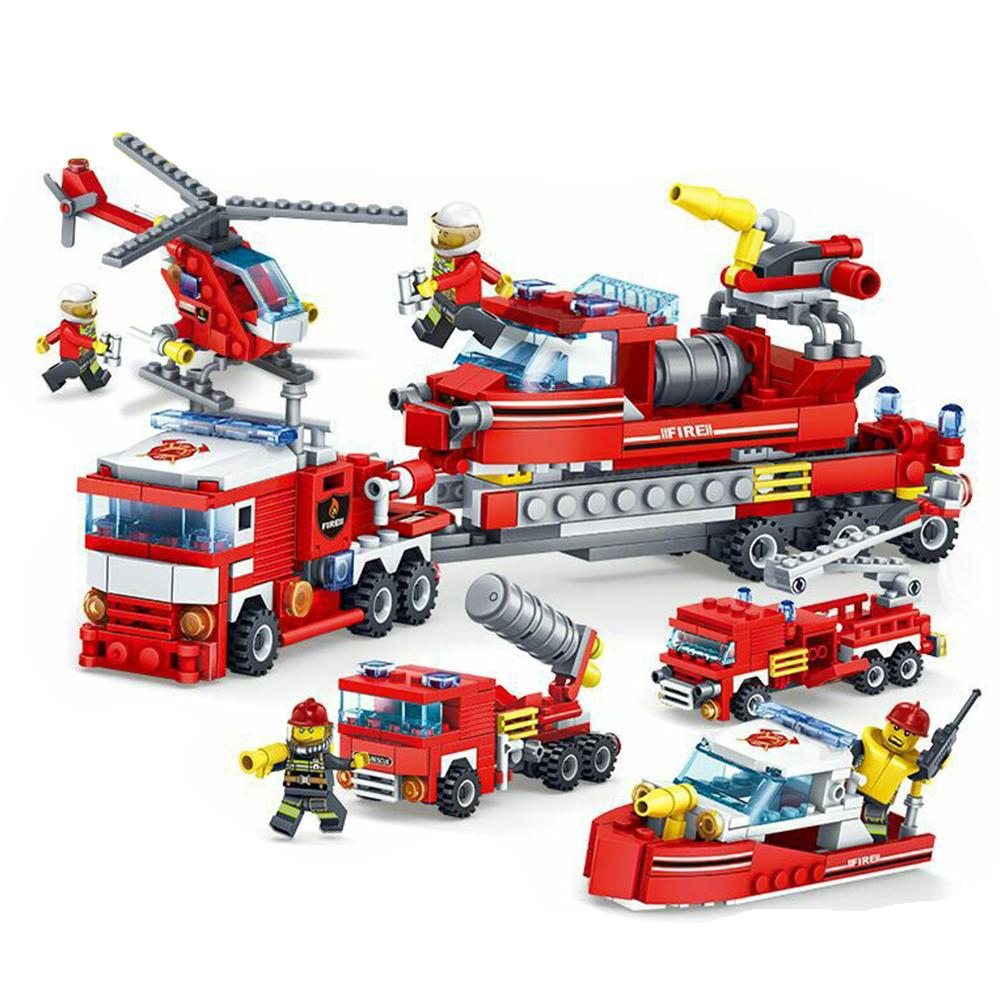 Buy 348PCS 4-in-1 Fire Blocks Fully Compatible City Firefighter ...