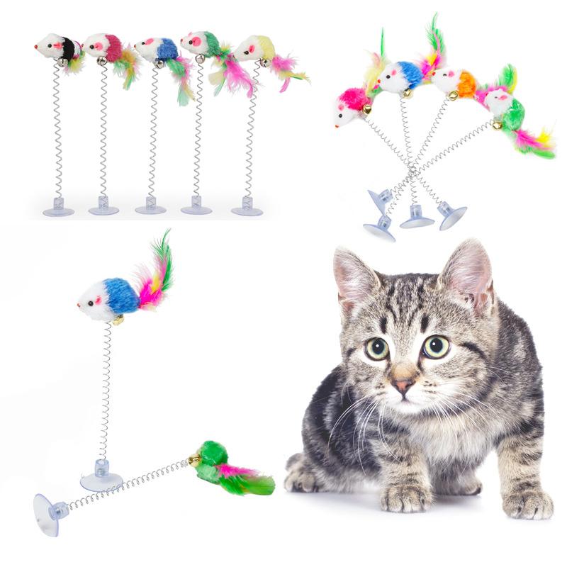 Buy 1PC Pet Supplies Spring Pet Toy Pet Cat Toy Bottom Sucker Mouse And ...