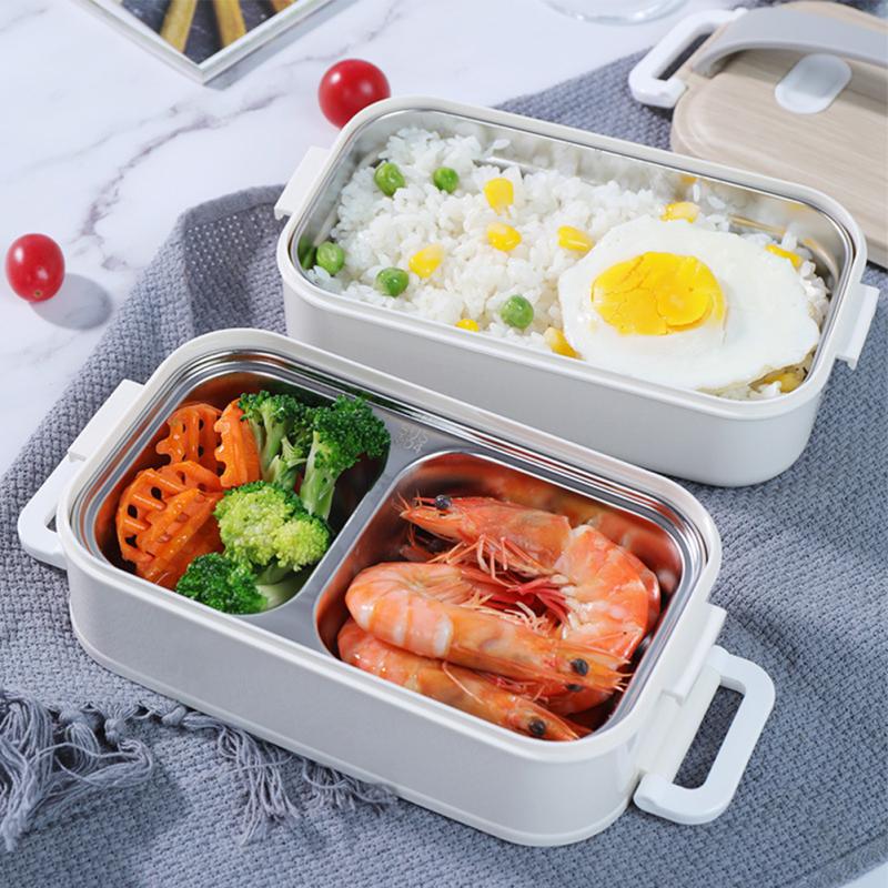 Cheap Portable 2 Tiers Bento Box With Handle Large Capacity Student ...