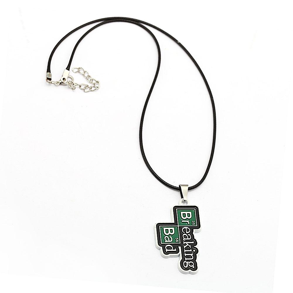 Breaking Bad Necklace Chemical Symbol Metal Pendant Rope Chain Choker ...