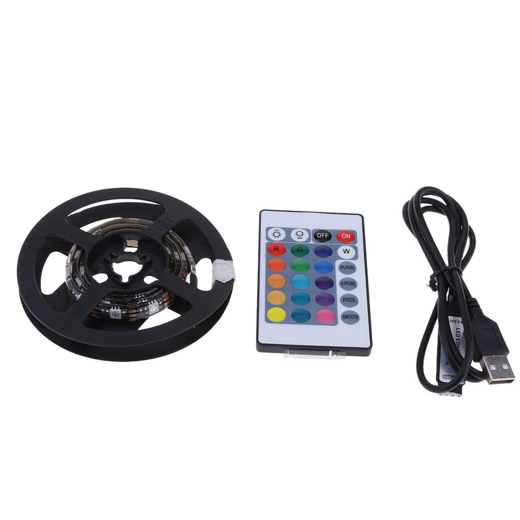 RGB Bias Lighting TV 5050 USB Powered LED Light Strip with 24Key Remote ...