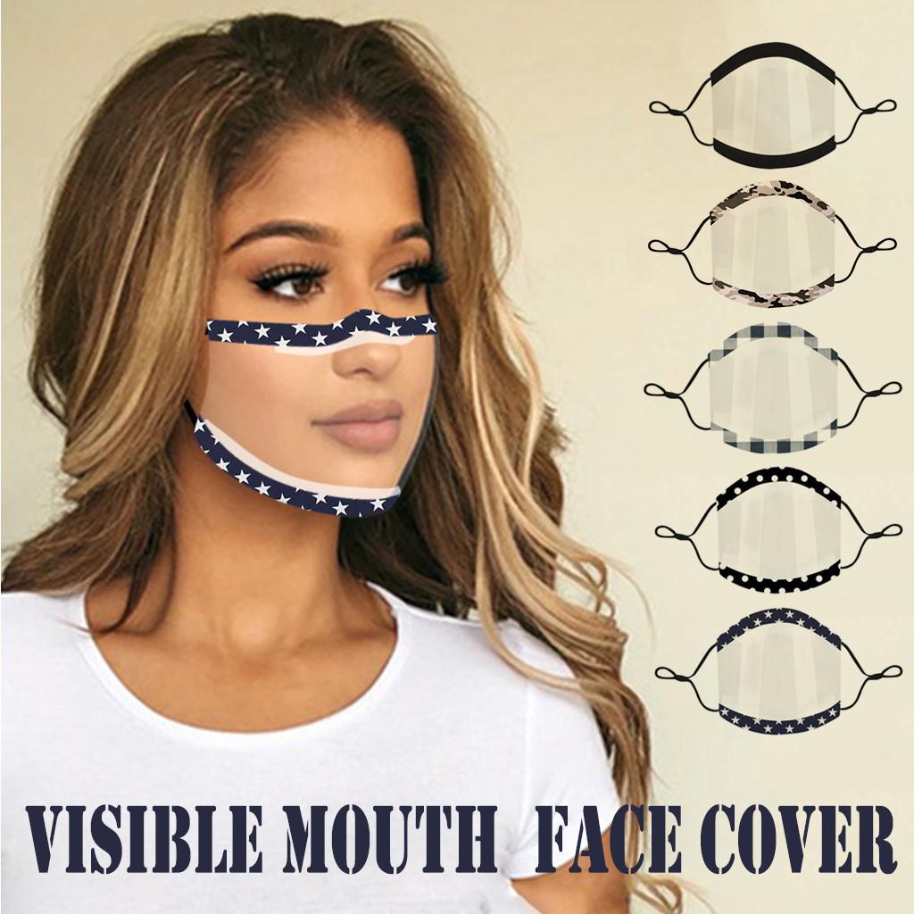 Buy Prints Mask With Clear Window Visible Expression Face Cover For ...