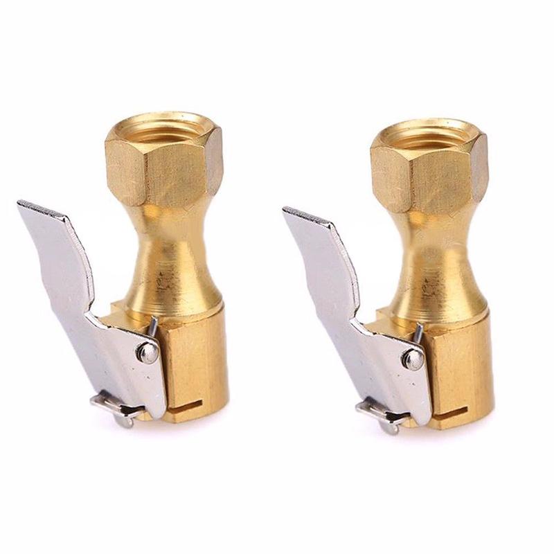 Buy 2pcs 1/4" NPT Straight Brass Lock-on Tire Inflator Air Chuck Female ...