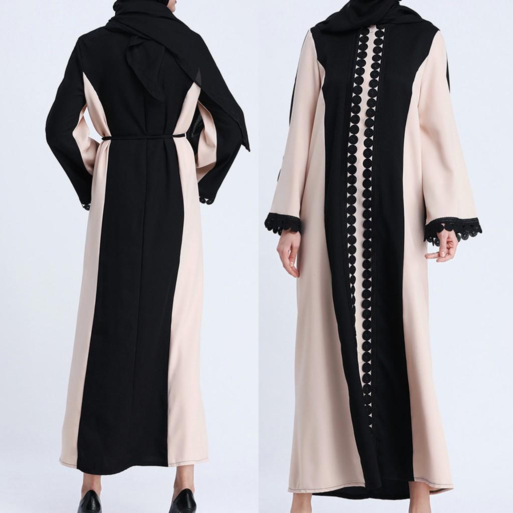 Buy Arab Robe Lady Muslim Women Loose Long Sleeve Festival Dress Paryer ...