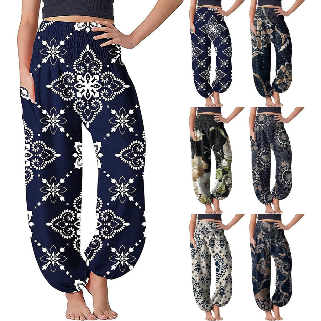 Buy Fashion Casual Women's Bloomers Digital Printing Loose Women's Yoga ...