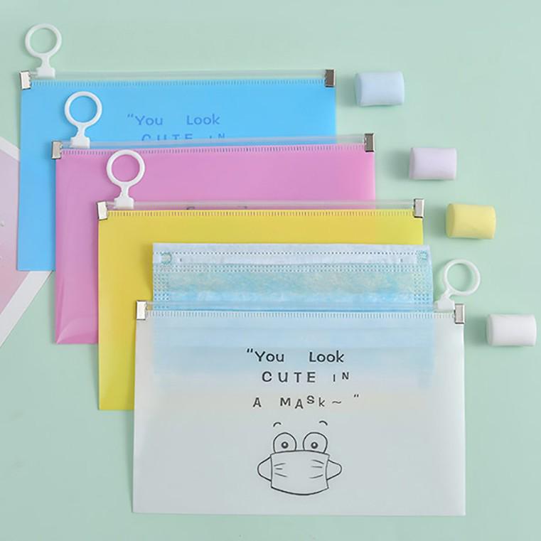 Buy Waterproof Portable Face Masks Organizer Foldable Cleaning Bags 1pc ...