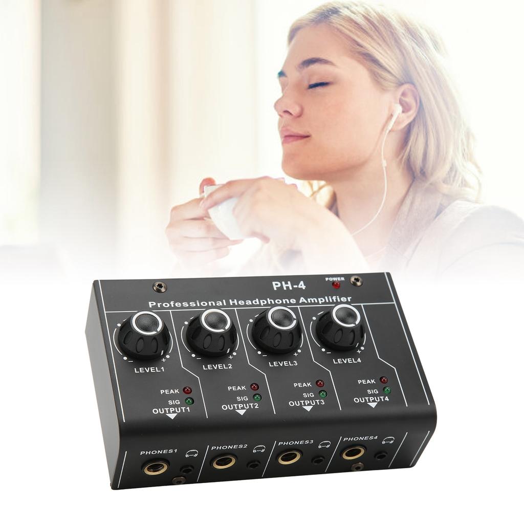 Buy Headphone Amplifier Splitter 4 Channel Stereo Output RCA Input Mini ...