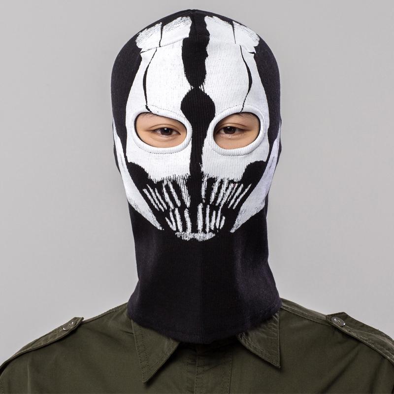 Buy Full Face Skeleton Ghost Skull Face Mask Hood Biker Halloween Props ...