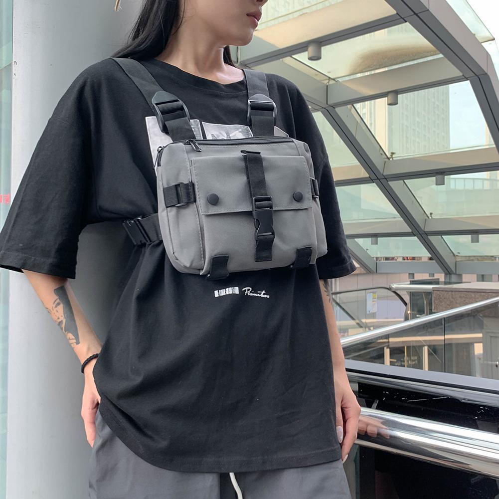 Oxford Cloth Chest Bag Hip Hop Streetwear Women Men Waistcoat Bags ...