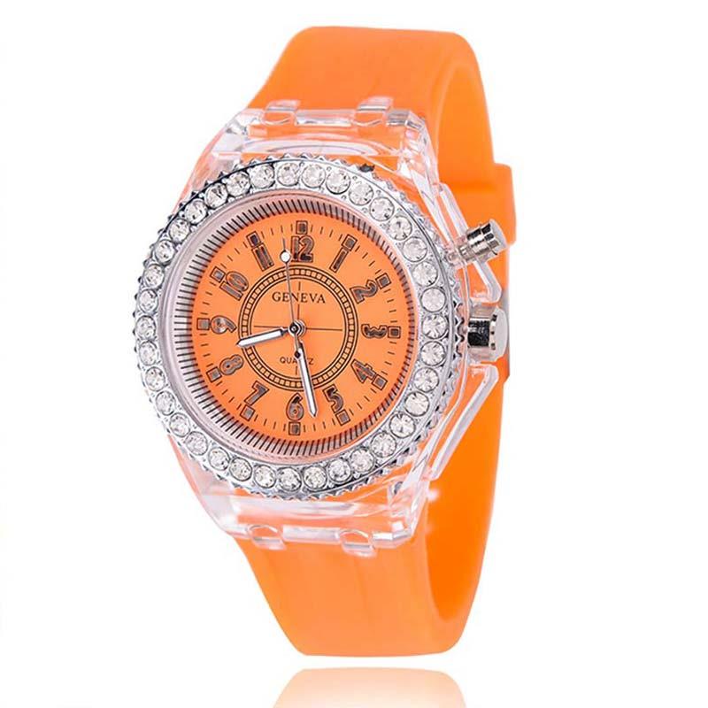 Buy LED Light Flash Luminous Watches Women Men Boys Girls Silicone ...