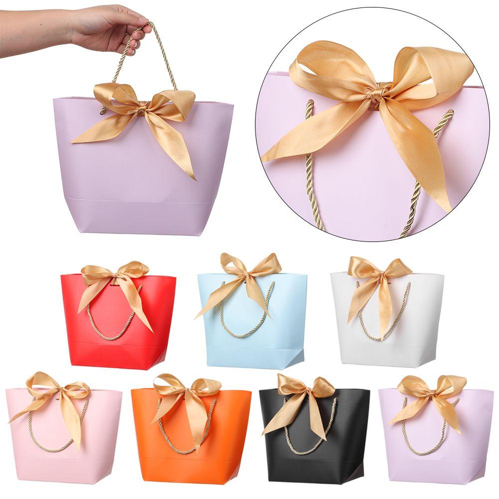 Buy Colorful Party Wedding Tote Bag Storage Box Ribbon Gift Bag Paper ...