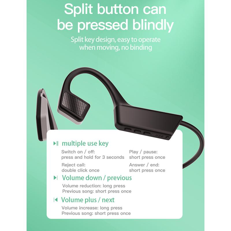 Buy TWS K08 Bluetooth Earphone Music Headphones Bone conduction Sports ...