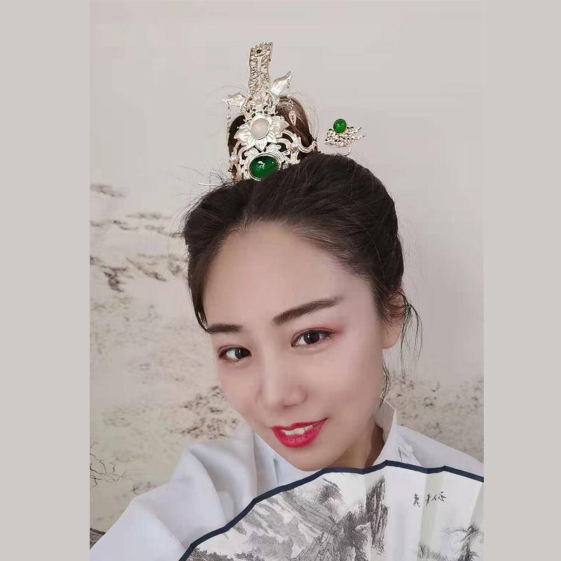 Buy Ancient Hair Crown Chinese Hanfu Beads Tassel Crane Headdress at ...