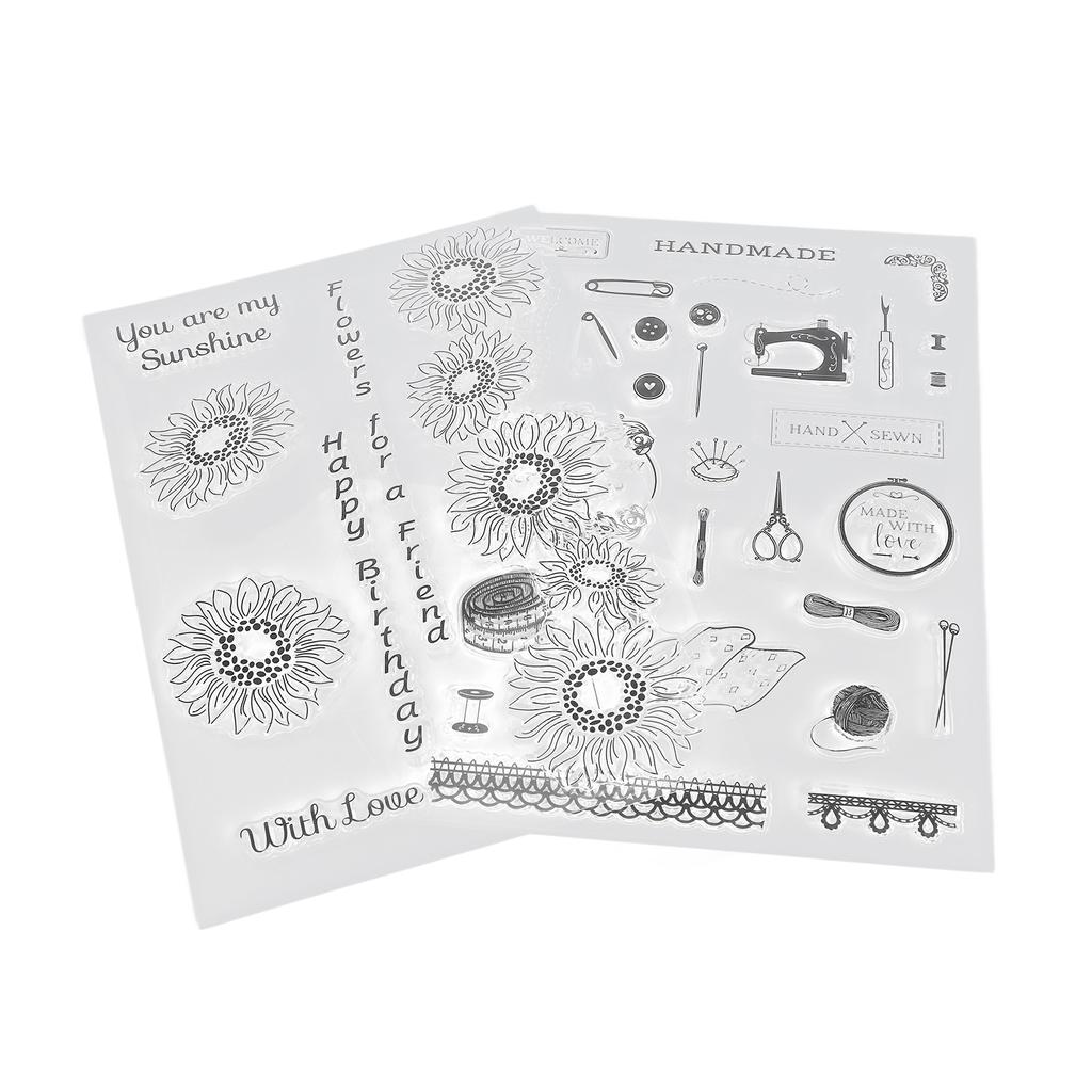 Buy 2Pcs Clear Stamp Set TPR Pretty Pattern Nonirritating Recyclable ...