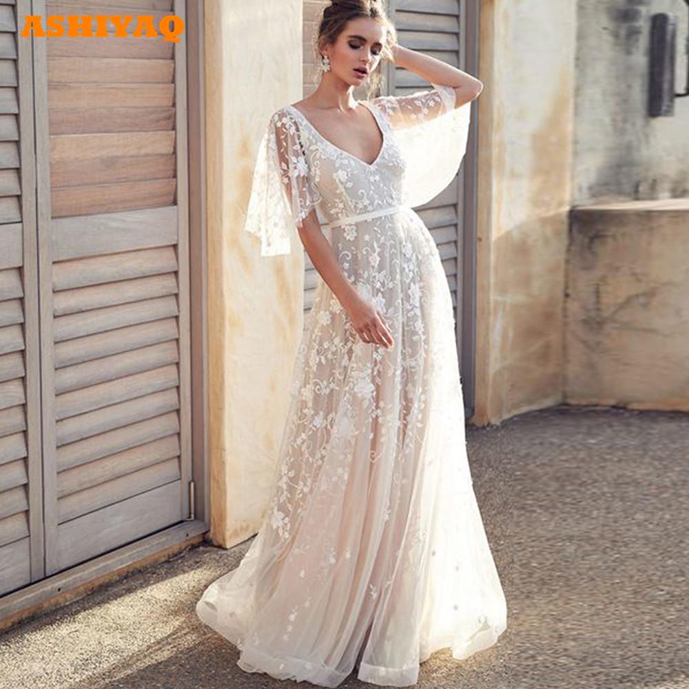 Seksi Kadınlar V Boyun Kısa Kollu Dantel Vintage Gece Elbisesi Akşam ...