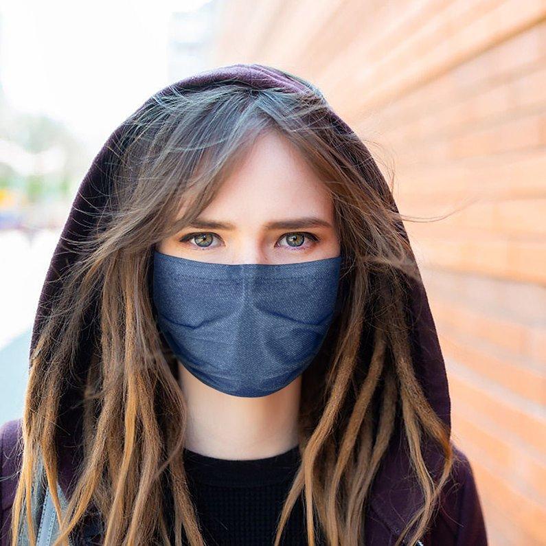 Buy Adult Disposable Mask 3 Layers Protective Mask Dustproof Denim ...