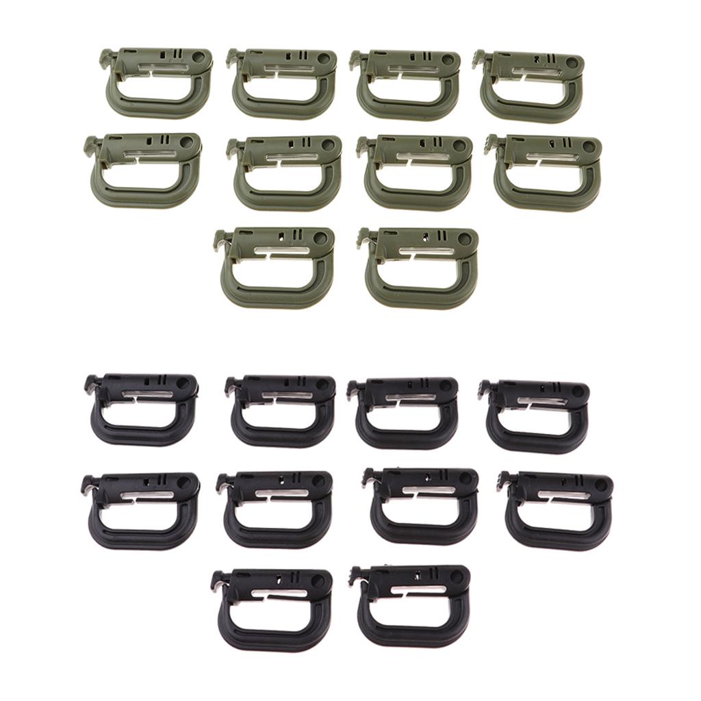 20pcs D Ring Tactical Molle Locking Webbing Buckle Carabiner Climbing ...